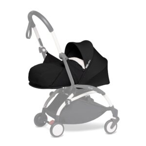 babyzen yoyo 0+ newborn pack, black - includes mattress, canopy, head support & foot cover - requires yoyo2 frame (sold separately)