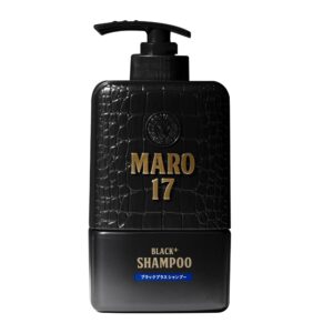 maro17 black+ shampoo - mens shampoo for gray hair reversal - sulfate free + dht blocker, royal jelly & collagen for thicker, darker hair - protects follicles, promotes growth, & prevents greying