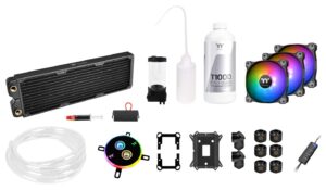 thermaltake pacific c360 ddc res/pump 5v motherboard sync copper radiator soft tube water cooling kit cl-w253-cu12sw-a