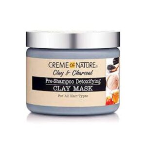 creme of nature clay & charcoal pre-shampoo detoxifying clay mask for all hair types, 11.5 fl oz (pack of 1)