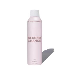 beachwaver second chance dry shampoo - oil-absorbing rice formula for fuller roots and longer lasting waves - aerosol dry shampoo spray - vegan (5.4 fl oz)