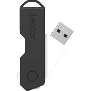 lexar jumpdrive twistturn2 32gb usb 2.0 flash drive, black (ljdtt2-32gabnabk)