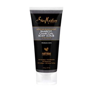 sheamoisture african black soap bamboo charcoal body scrub exfoliate, 6 ounce