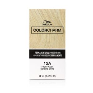 colorcharm permanent liquid hair color for gray coverage| 12a frosty ash blonde| 1.4 fl oz