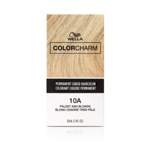 colorcharm permanent liquid hair color for gray coverage| 10a palest ash blonde| 1.4 fl oz