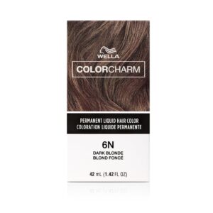 colorcharm permanent liquid hair color for gray coverage| 6n dark blonde | 1.4 fl oz