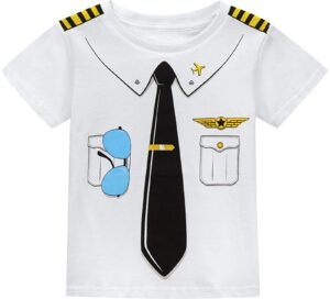 cosland toddler halloween shirt baby boys pilot t-shirt 3t