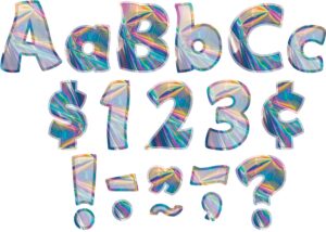 teacher created resources iridescent funtastic 4" letters combo pack (tcr8708)