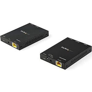 startech.com hdmi over cat6 extender kit - 4k 60hz - hdmi balun kit - signal up to 165 ft / 50m - hdr - 4:4:4-7.1 audio support (st121hd20v), black