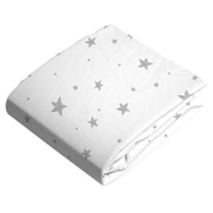 kushies bassinet sheet flannel grey scribble stars (s335607)