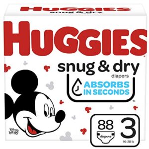 huggies snug and dry baby diapers big pack, 88 count