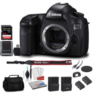 canon eos 5ds r dslr camera(body only) bundle with 64gb memory card + carrying case + spare battery + more - international version