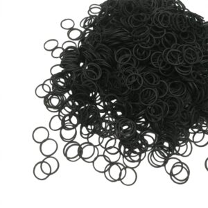 mini rubber bands, soft elastic bands, premium small tiny black rubber bands for kids hair, braids hair, wedding hairstyle (1000 pieces, black)