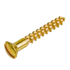 #8 x 1-1/4" solid brass oval countersunk head slot drive wood screws | pack of 25 | self tapping screws for wood antique or modern furniture | sc-b8114o (25)