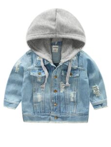 abolai baby boys' basic denim jacket hoodie button down jeans jacket top (5t(120#), lightblue)