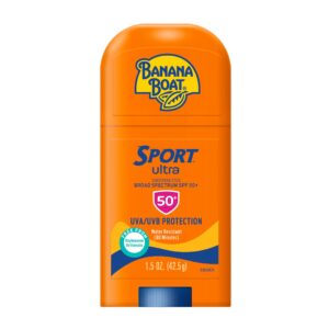 banana boat sport ultra sunscreen stick spf 50, 1.5oz | travel sunscreen, mini sunscreen, spf stick sunscreen, oxybenzone free sunscreen, 1.5oz