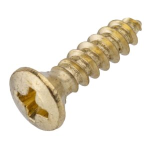 #6 x 5/8" brass oval head phillips wood screws - pack of 25 - self tapping screws for wood - oh658-sb