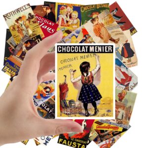 large stickers (24 pcs 2.5"x3.5") chocolate vintage poster ads adverts