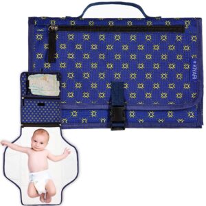 portable diaper changing pad with head pillow - foldable travel diaper station - replaces heavy diaper bag