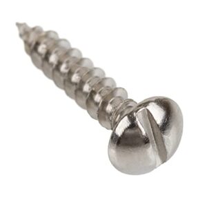 #5 x 5/8" nickel round head slot drive wood screws | pack of 25 | self tapping screws for wood antique or modern furniture that does not require a countersunk screws | sc-n558r (25)