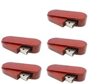 5 pack rotate red wood 2.0/3.0 usb flash drive usb disk memory stick with wooden (3.0/8gb)