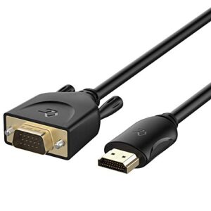 rankie hdmi to vga (male to male) cable, compatible with computer, desktop, laptop, pc, monitor, projector, hdtv and more (6 feet)