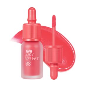 peripera ink airy velvet lip tint, liquid lip (0.14 fl oz, 008 pretty orange pink)