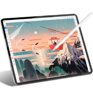 jetech paper screen protector for ipad pro 12.9-inch 2022/2021/2020/2018 model edge to edge liquid retina display, anti-glare, matte pet paper film for drawing