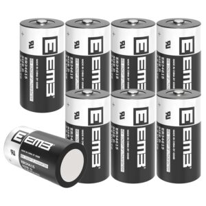 eemb 8pack er34615 d cell batteries 3.6v lithium battery 19ah li-socl₂ non-rechargeable battery ls-33600 sb-d02 xl-205f for cnc machine tool, injection molding machine,printing machine,meter,clock