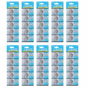 taysing 50 pack 3v high capacity lithium button coin cell batteries cr2450 ecr2450 used in most electronic devices