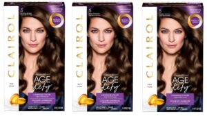 clairol age defy hair coloring tools, 5 medium brown (pack of 3)3