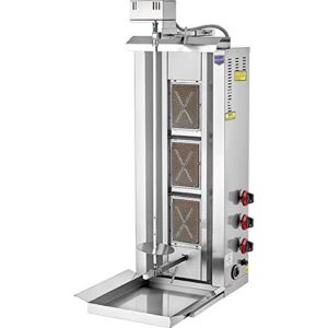 best industrial - automatic rotating full set - meat capacity:35 kg./ 77 lb. natural gas 3 burner vertical broiler commercial/home use shawarma gyro doner kebab tacos al pastor grill trompo machine