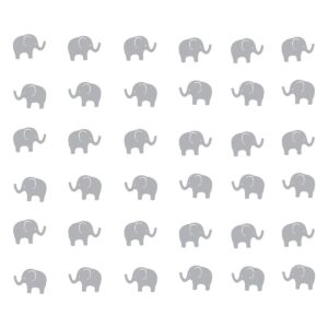 juekui set of 48pcs baby elephant wall decals woodland elephant wall decor stickers for kids bedroom nursery decor removable vinyl ws15 (gray)