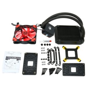 yaeccc led liquid cpu cooler water cooling system radiator 120mm with fan for inter amd