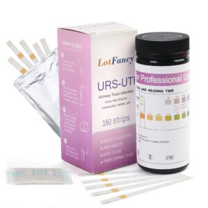 lotfancy uti test strips 150ct, 3-in-1 urine test strips for leukocyte nitrite and ph testing, accurate results in 1 minute, medical grade home test