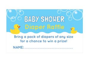 rubber ducky baby shower diaper raffle tickets - 24 count