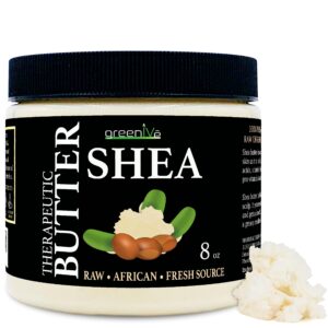 greenive shea butter raw 100% pure organically grown ivory shea for moisturizing or diy butters, lotions, soaps.