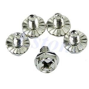 ochoos best price 100pcs toothed hex 6/32 computer pc case hard drive motherboard mounting screws