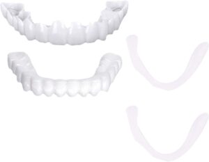 fake teeth, instant veneers for temporary tooth repair upper and lower jaw, dentures teeth socket-perfect for women and men, protect your teeth and regain confident smile, natural shape with color