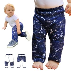 sandra aris | crawling pants for babies & toddlers | added butt and knee padding for kids learning to crawl & walk (super star, 3t)