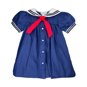 petit ami toddler girls' nautical dress with collar, 2t, navy