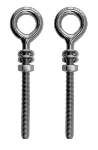 us stainless 2 pieces stainless steel 316 m8 eye bolt 8mm x 60mm (5/16" x 2 3/8") marine grade pitch of 1.25