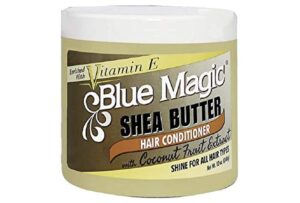 blue magic shea butter hair conditioner with coconut fruit extract 12 ounce jar (340gm)