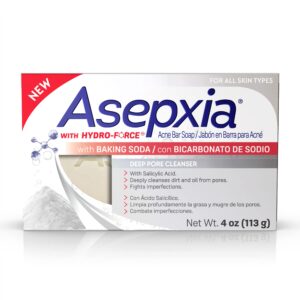 asepxia deep cleansing acne treatment bar soap with baking soda and 2% salicylic acid, 4 ounce