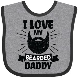 inktastic i love my bearded daddy for fathers day with grunge baby bib heather and black 35a06