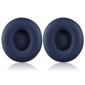 solo 2/3 wireless earpads - jecobb replacement ear cushion pads with protein leather and memory foam for beats solo 2.0/3.0 wireless on ear headphones only (navy blue)