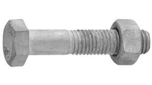 1/2"-13 x 1" hot dipped galvanized hex bolt w/nuts, grade a, full thread, quantity 50 - by fastener depot, llc