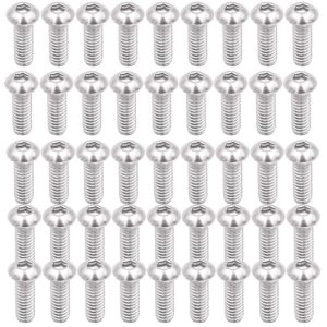 kinjoek 100 packes 1/4-20 x 1 inch button head socket cap bolts screws, allen hex socket drive, 304 stainless steel 18-8, full thread, bright finish, heavy duty machine hexagon screw drive