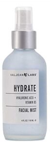 valjean labs face mist - hydrate | hyaluronic acid + vitamin b5 | helps to hydrate and plump skin and restore elasticity | paraben free, cruelty free, made in usa (4 oz)