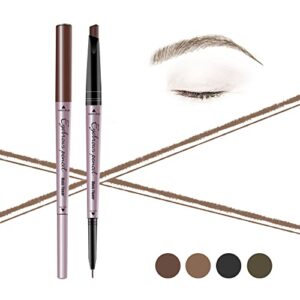 music flower eyebrow pencil double ended, waterproof natural brow enhancing pen, long lasting eye makeup, pack of 1, light brown